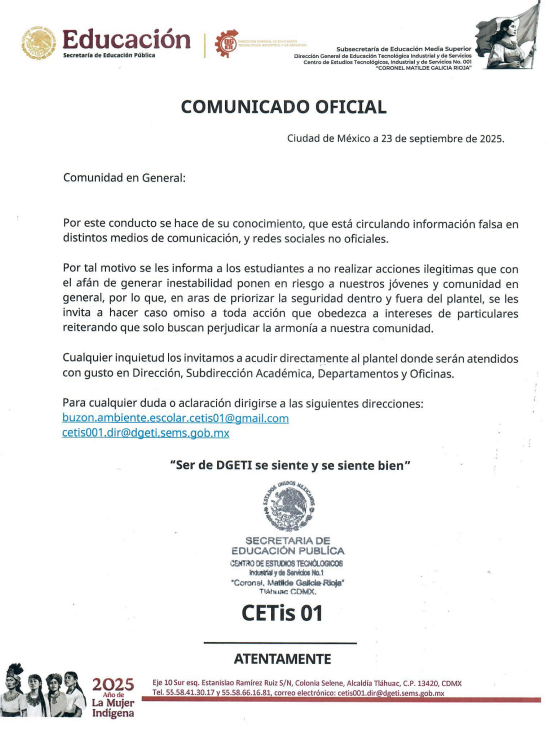 CETis 01 Coronel Matilde Galicia Rioja